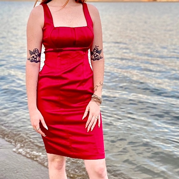 Calvin Klein | Dresses | Calvin Klein Sexy Silk Ruby Red Dress | Poshmark